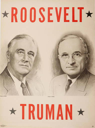 Roosevelt And Truman Campaign Poster