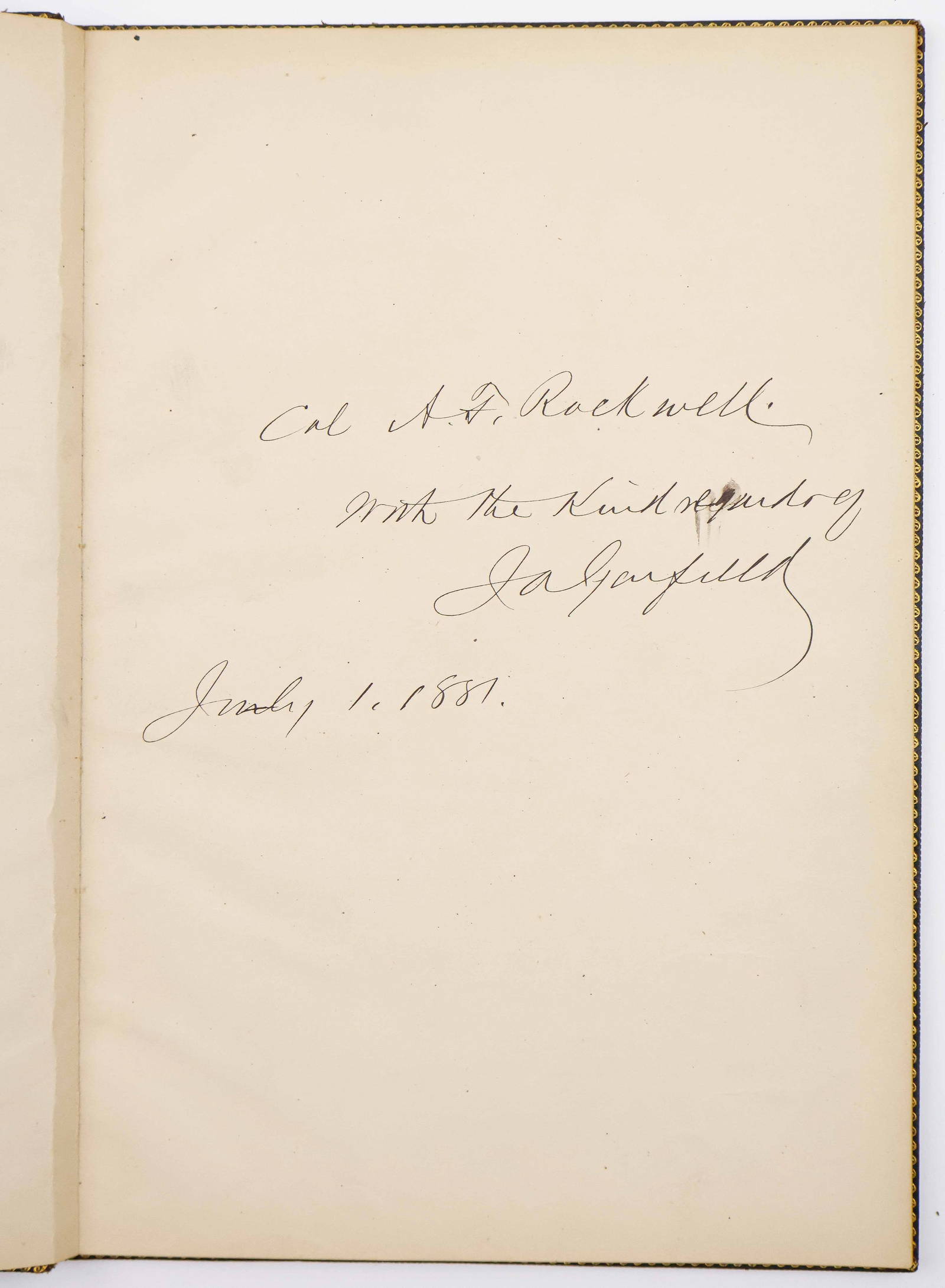James A. Garfield Inaugural Address - Signed The Day Before His ...