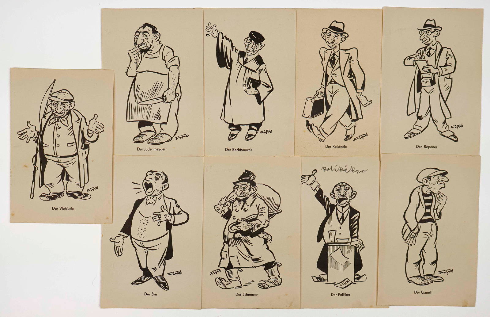 Anti-semitic Cartoons From 'der Sturmer' (9) Auction