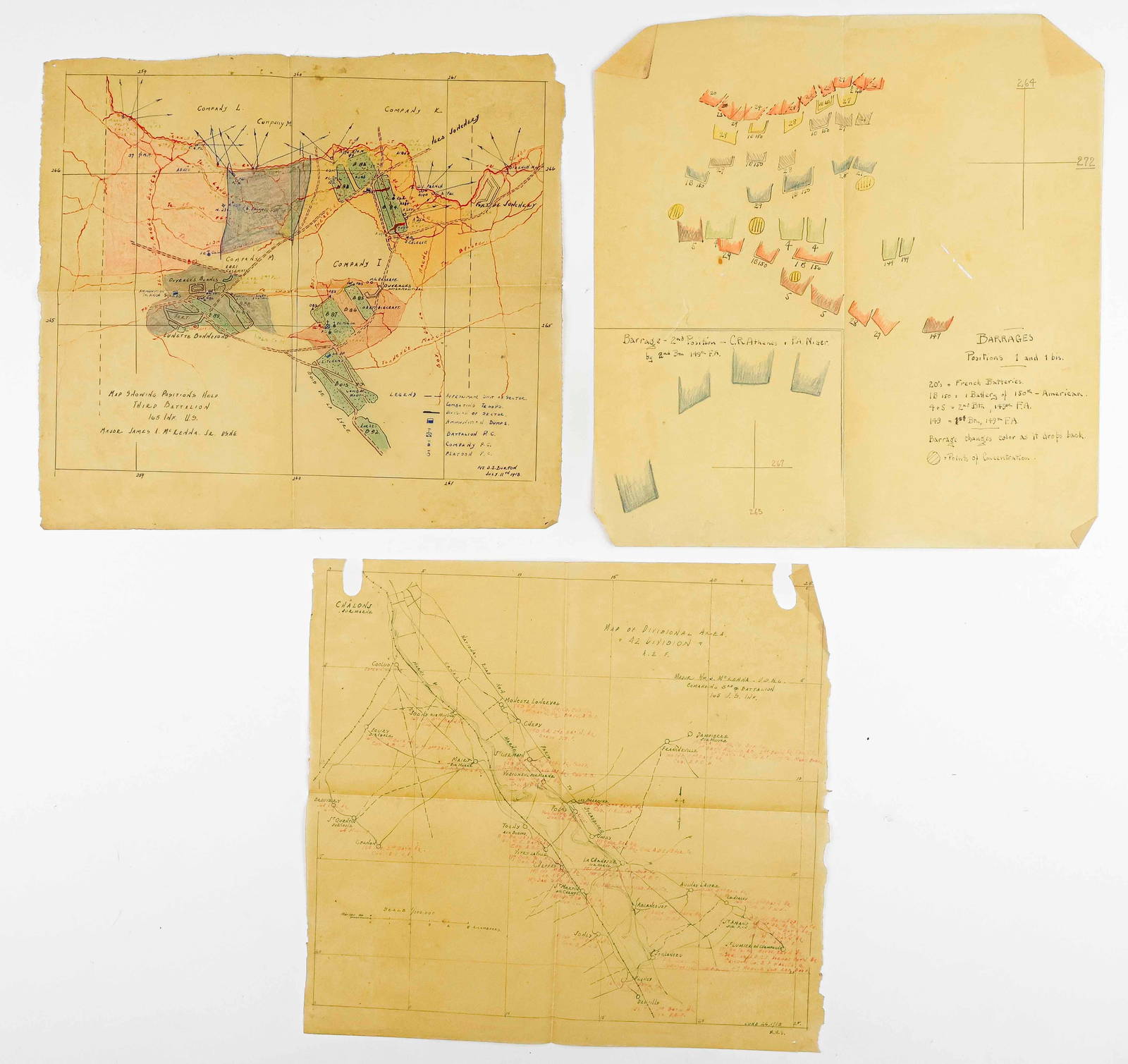 Second Battle Of The Marne Maps, Used By Col. William J. Donovan Auction