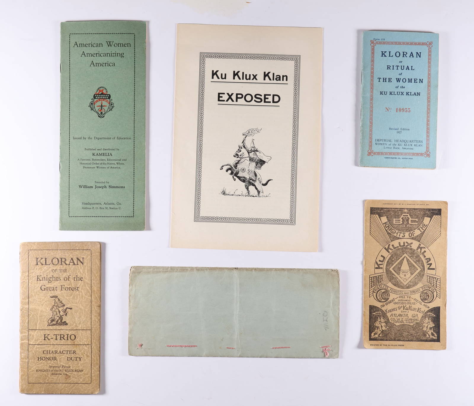 Ku Klux Klan Ephemera (8) Auction