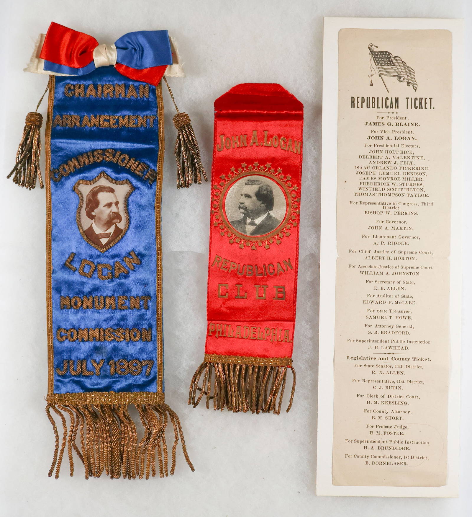 John A. Logan Campaign Paraphernalia (3) Auction