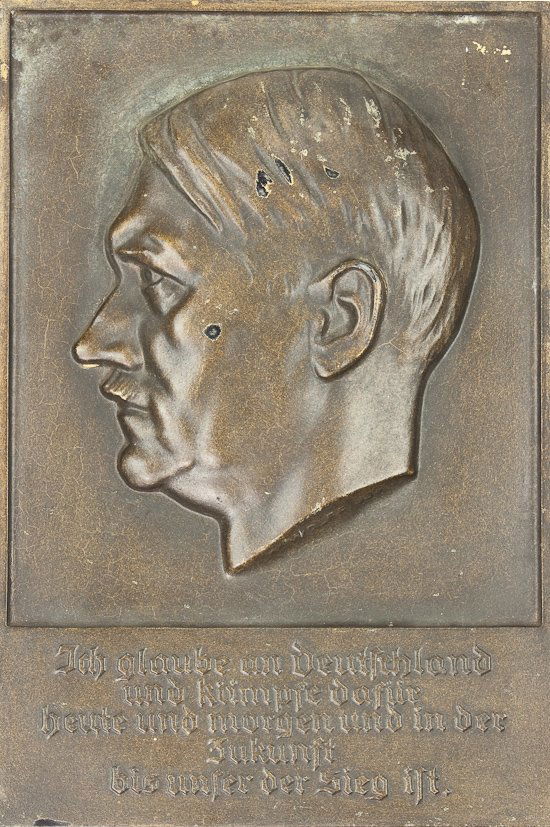 ADOLF HITLER BRONZE PLAQUE