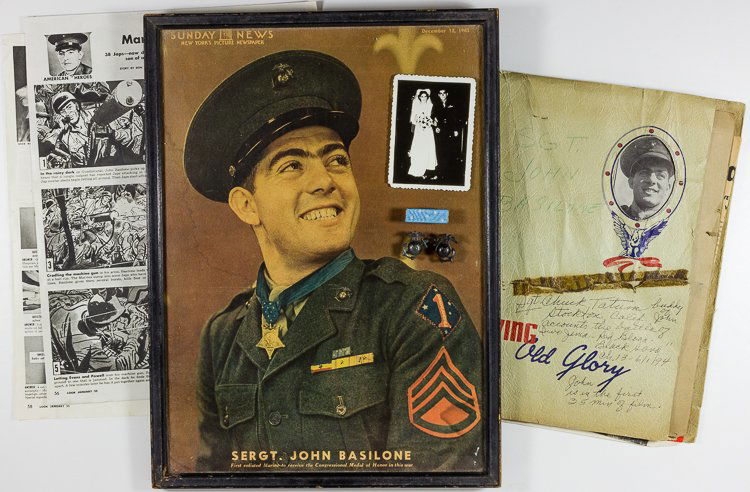 JOHN BASILONE'S MEDAL OF HONOR CHEST RIBBON AND MARINE