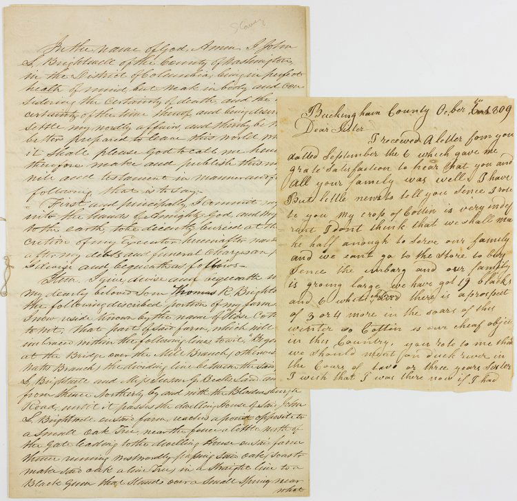 (SLAVE OWNERS) - Dec 10, 2015 | Alexander Historical Auctions LLC in MD