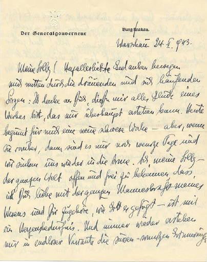 Hans Frank Writes To His Mistress