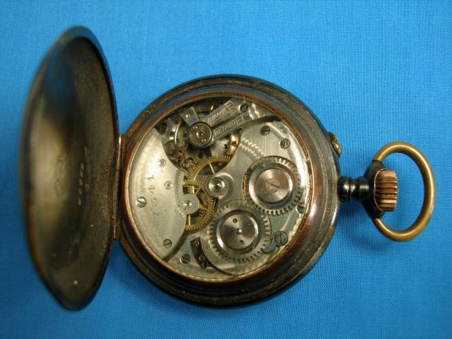 Acier Garanti Swiss Gunmetal Pocket Watch Moonphase : Lot 22