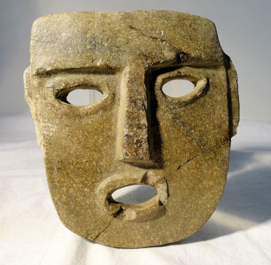 Chontal or Mezcala Pre-Columbian Carved Stone Mask Chontal or Mezcala Pre-Columbian Carved Stone Mask