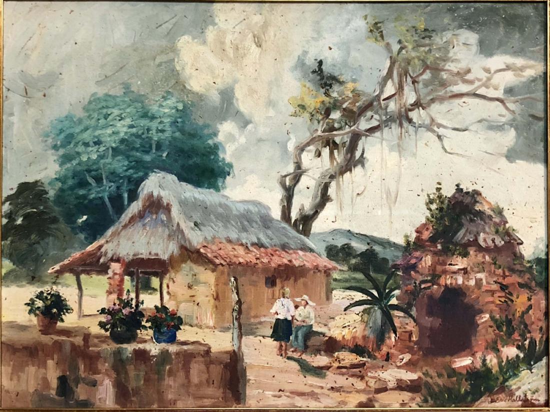 ERIC HALSTROM SIGNED OIL ON CANVAS WORK