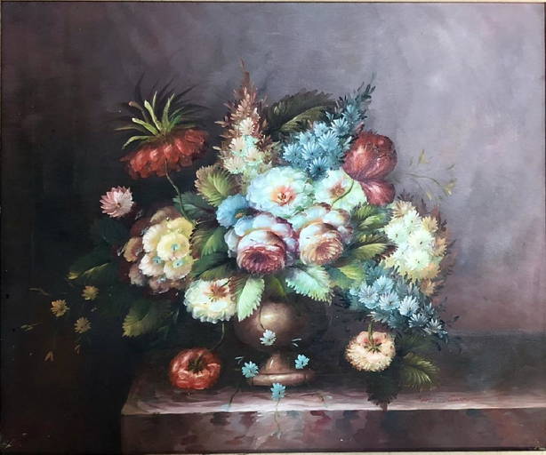 Signed M. Aaron Oil On Canvas Still Life Painting