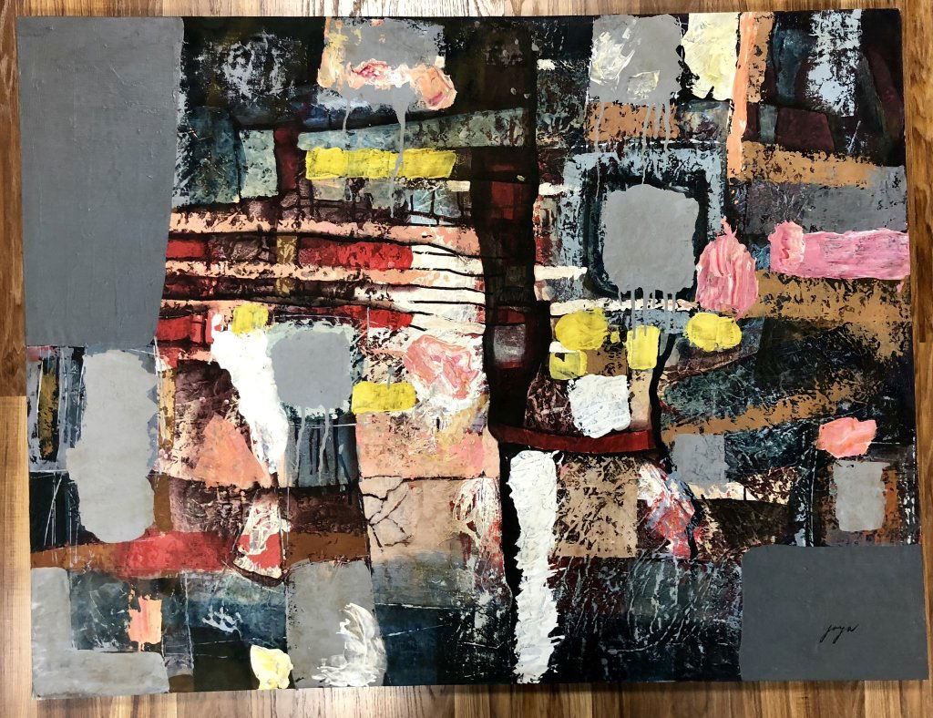 JOSE JOYA ABSTRACT MIXED MEDIA ON CANVAS V$11,000
