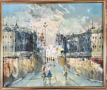 George Marinus Tamson Landscape Of Paris Oil Original Luxury