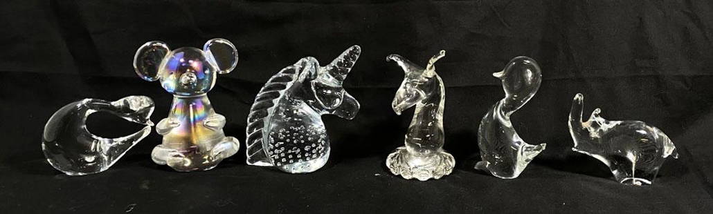 Lot Of 2 Daum & Orrefors Clear Glass Animal Sculptures