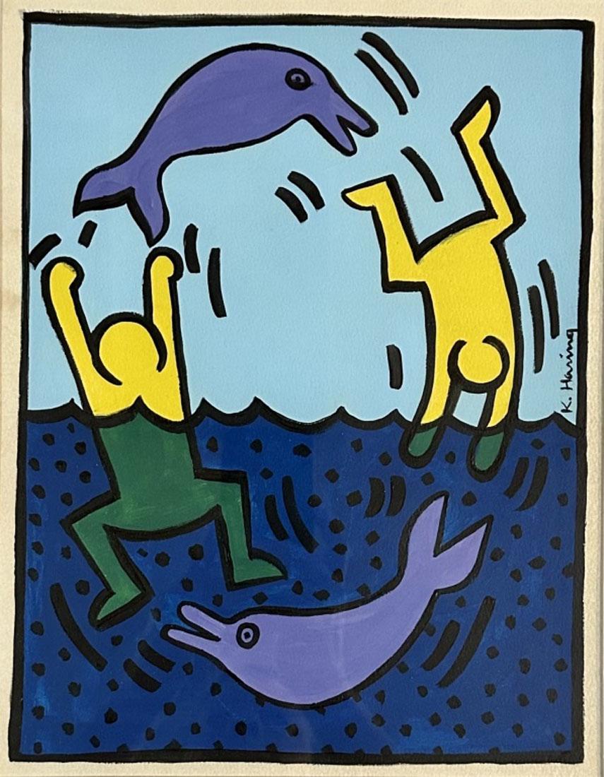 KEITH HARING (1958-1990) DOLPHIN OIL ON PAPER (#0030) on Dec 30, 2022 ...
