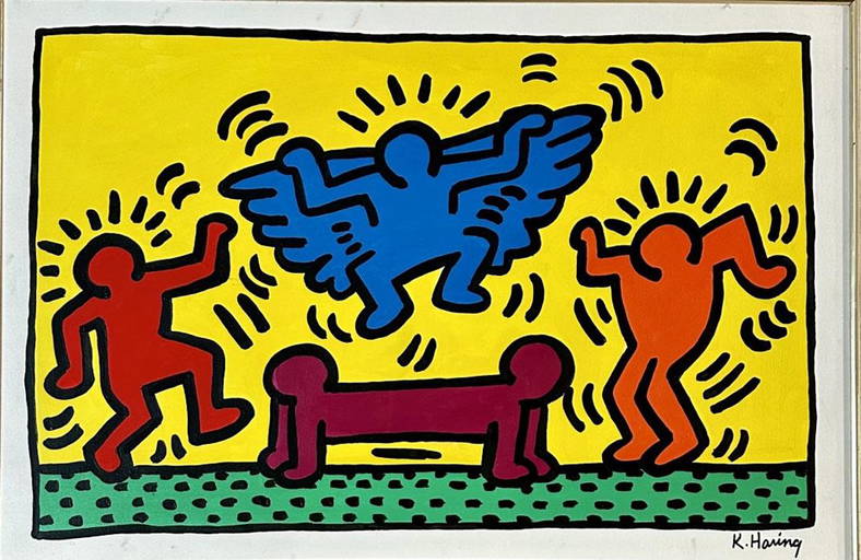 Keith Haring Oil On Canvas (1958 1990) Pop Art