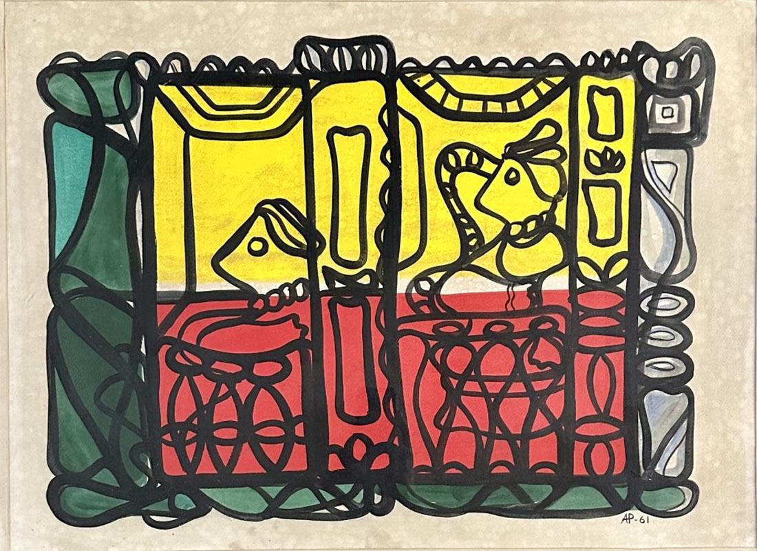 Amelia Pelaez (1896-1968) Abstract Oil On Paper Auction