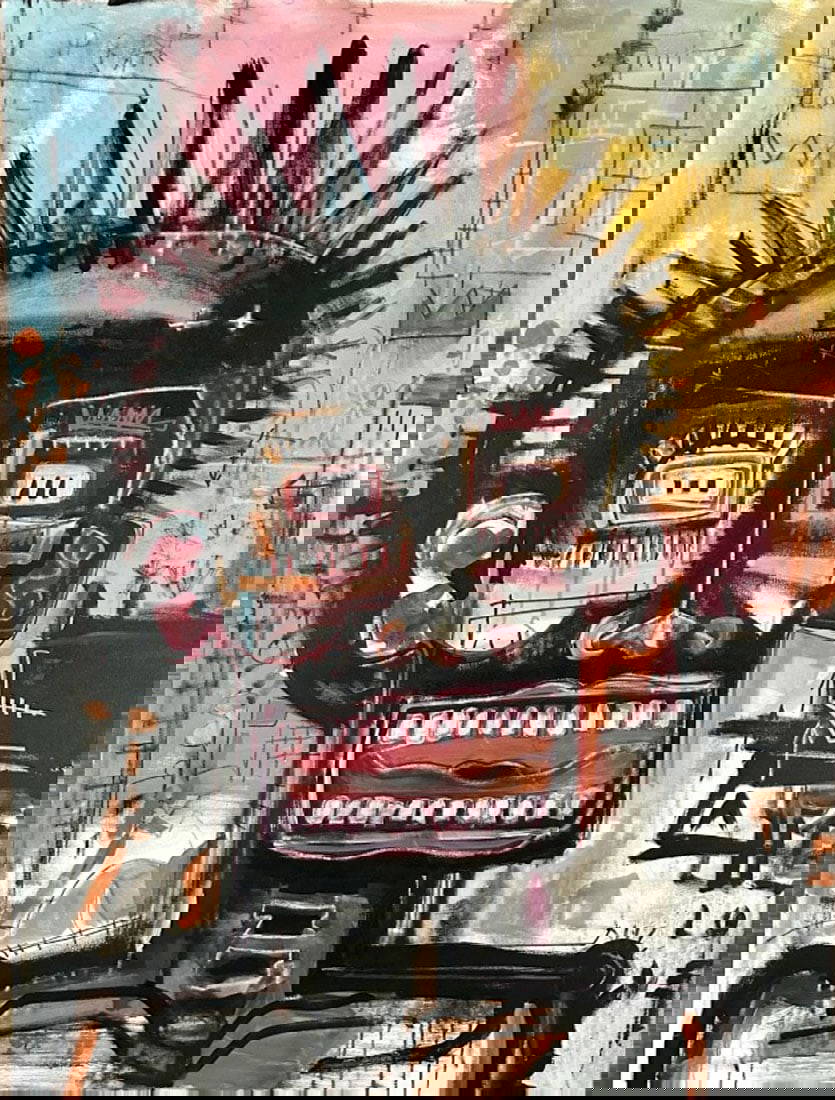 Jean Michel Basquiat Abstract Oil On Canvas Xl Auction