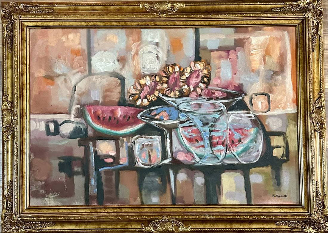 Robert Aaron Frame Oil On Canvas Still Life Auction
