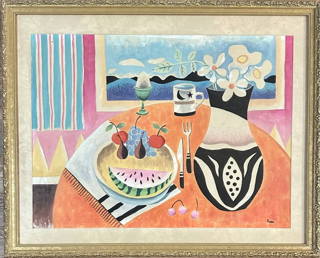 Mary Fedden Watercolor On Paper Auction