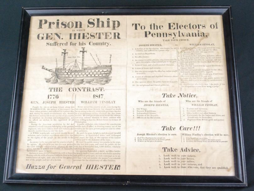 1817 Election Poster - Oct 24, 2019 | Kleinfelter's Auction, Inc. in PA