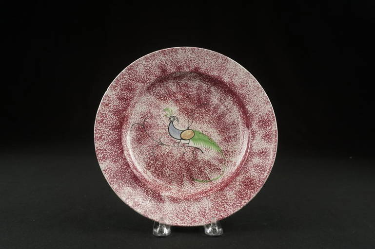 19th Century Staffordshire Red Splatterware Plate 19th