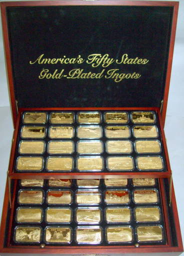 America's 50 States 18 K Gold Plated Ingots With
