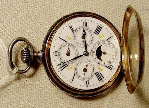 J. H. Hasler Calendar & Moon Phase Pocket Watch