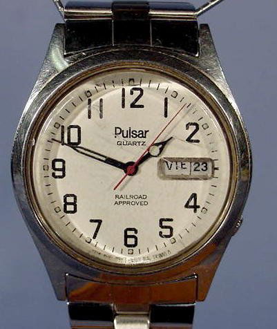1895: Pulsar Quartz Railroad Approved Wrist Watch NR : Lot 1895