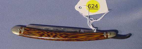 624: Blue Steel Straight Razor Made in De Moines IA
