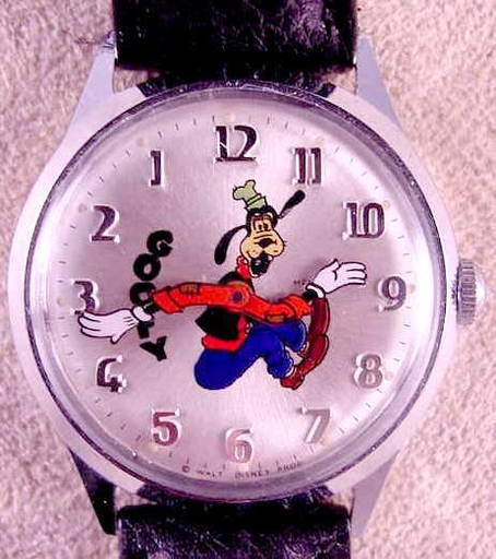 1971 Helbros Goofy Running Backwards Wrist Watch