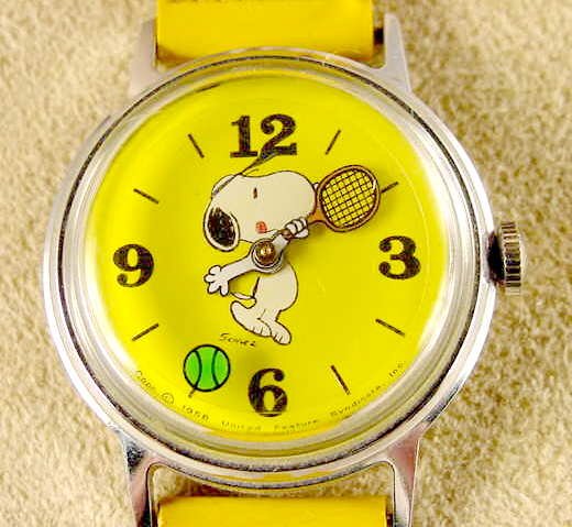2375: 1977 Timex Schulz Tennis Snoopy Wrist Watch NR