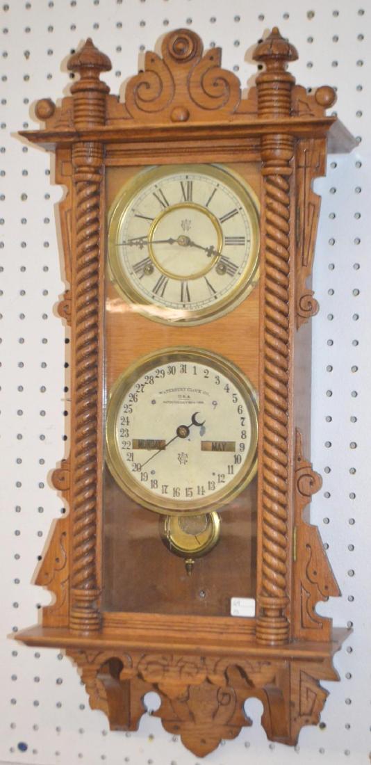 Waterbury Oak Calendar No. 36 Wall Hanging Clock: T&S