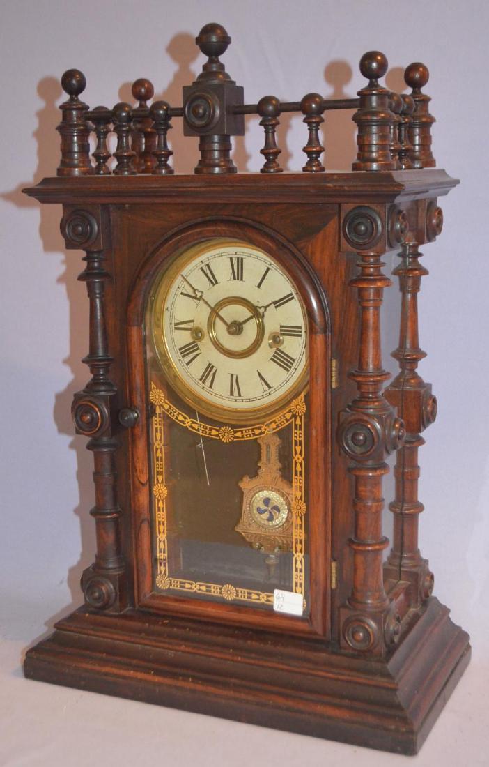 Welch Walnut "Gerster" Shelf Clock: T&S with an