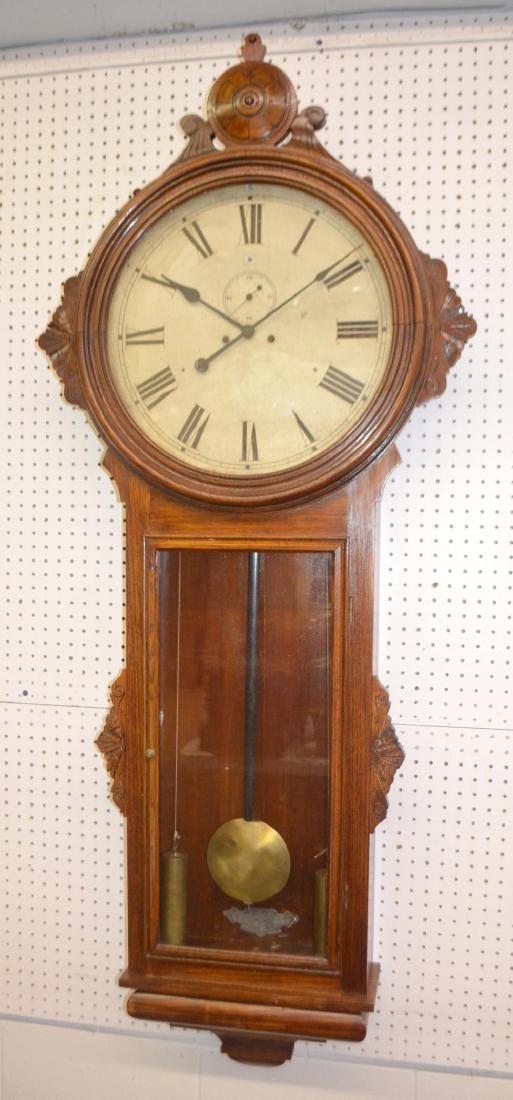Ansonia "General" Regulator Wall Clock in Oak Case: T&S