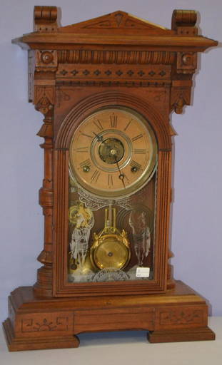 Antique Gilbert "pandia" Walnut Kitchen Clock