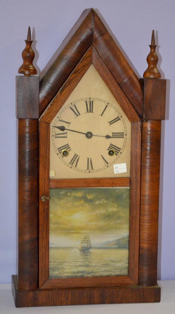 Antique Gilbert "Sharp Gothic" Steeple Clock