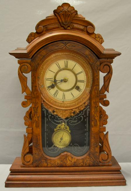 F. Kroeber Walnut Parlor Clock-ClockPrices.Com