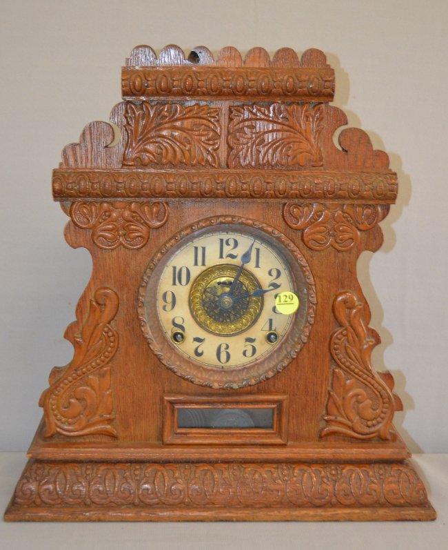 Oak Fancy Carved Cabinet Clock Price Guide
