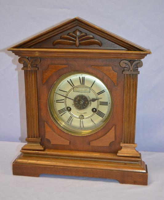 Fattorini & Sons Wood Bell Alarm Clock. T/O, signed Price Guide