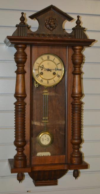 Walnut German Wall Clock. T&S, signed 5″ pocelain Price Guide