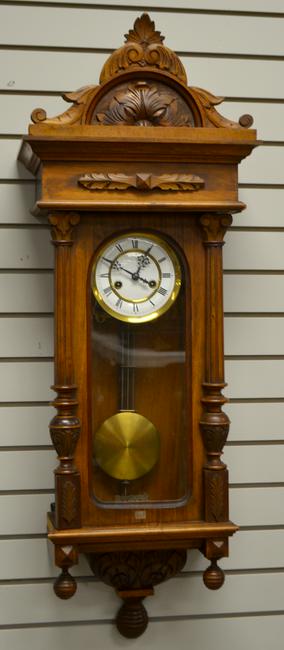 Walnut German Wall Clock. T&S, signed 5″ pocelain Price Guide