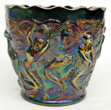 Fenton Carnival Glass Mermaids Vase