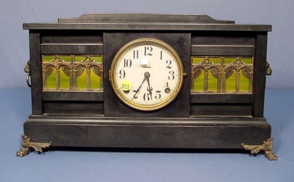 511: Ingraham Palace Enameled Wood Mantle Clock