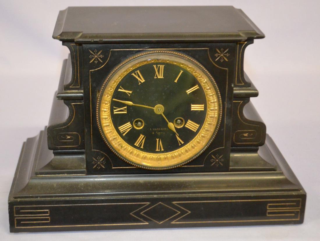 Antique French Slate Mantel Clock