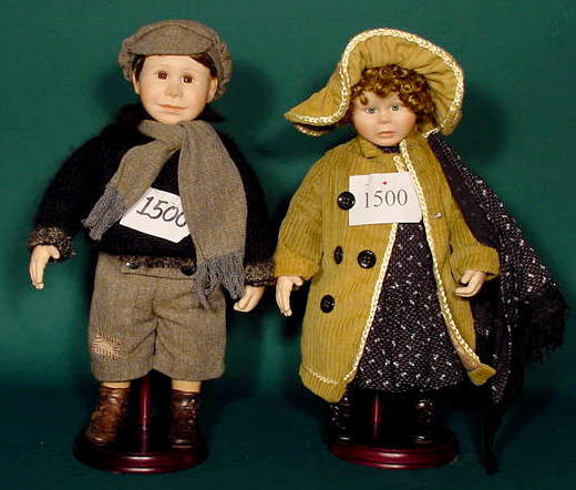 1500: 2 Bisque & Cloth Lenox Dolls: Ellis Island NR