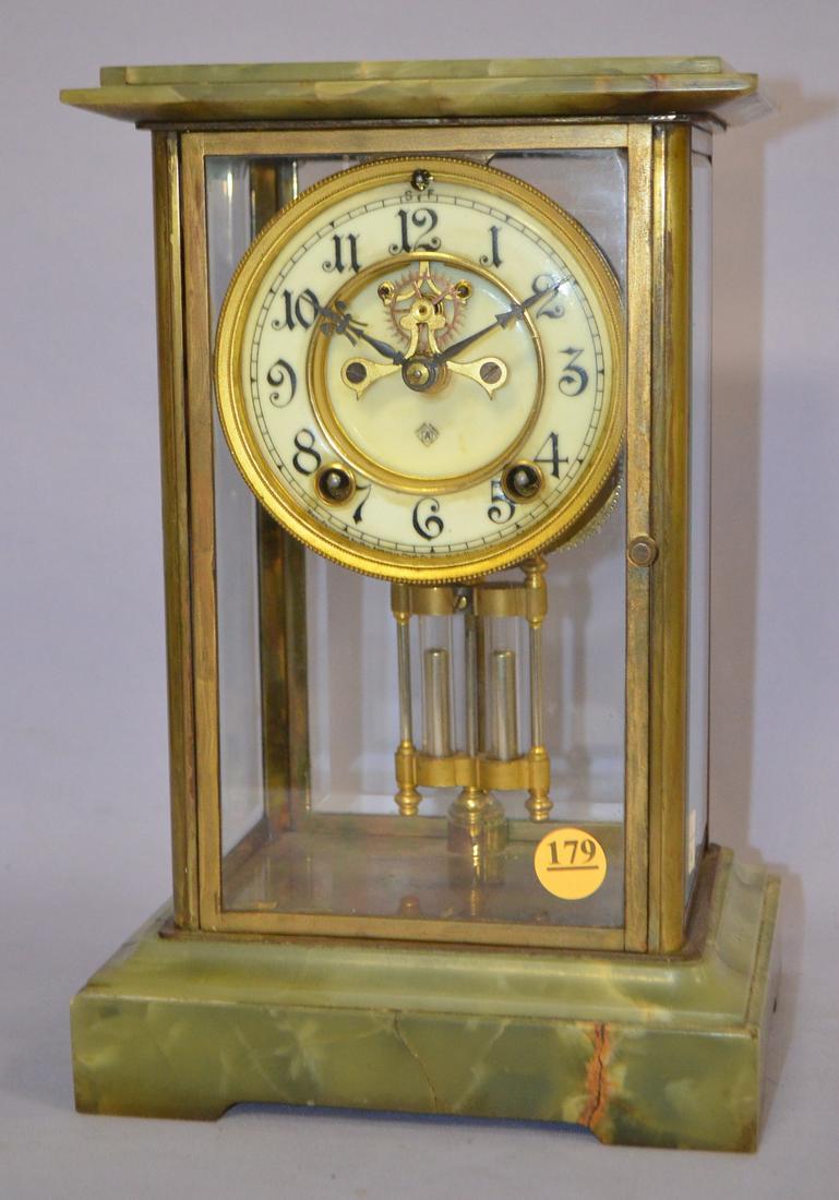 Gilbert Green Onyx crystal regulator Clock Price Guide