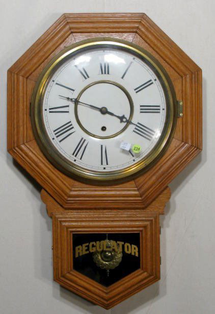 234: Sessions 12" Drop Octagon Oak Wall Clock
