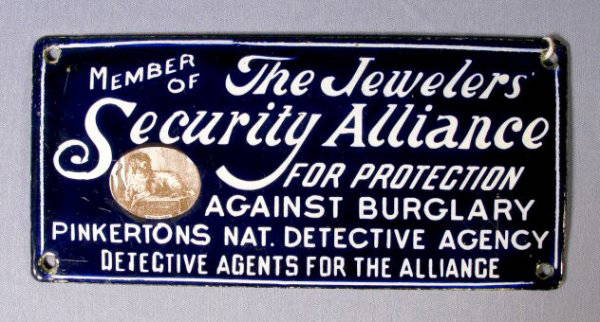 Porcelain Jewelers' Security Alliance Sign
