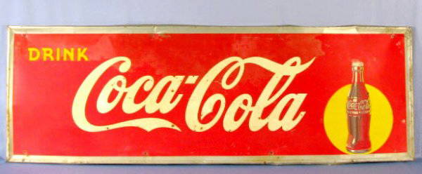 Coca Cola Tin Sign, Circa 1940's