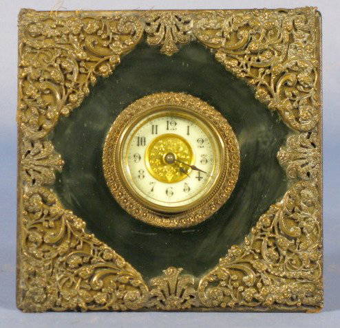 British United Clock Brass & Mirror Dresser Clock